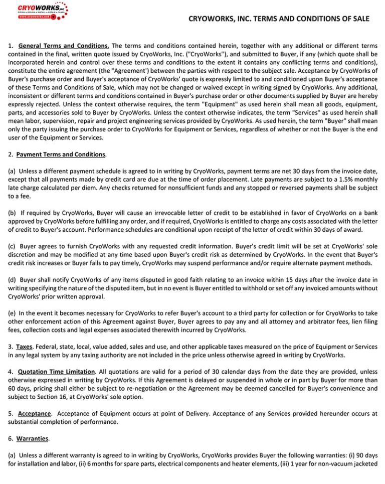 CryoWorks Product Literature | CryoWorks